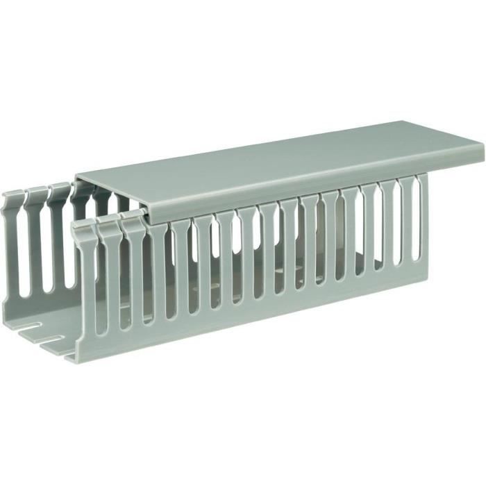 Goulotte de câblage électrique 2 m, 65 x 65mm gris - Cdiscount Bricolage