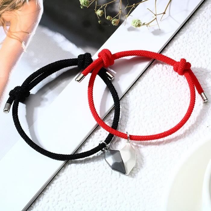 (Heart Bracelet 1)Collier de Couple magnétique pour femmes, pendentif à ...