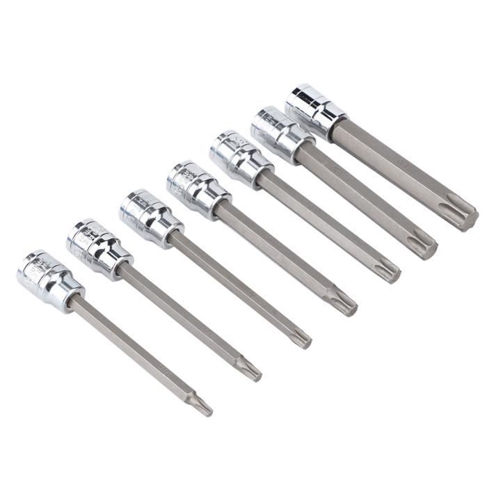 7Pcs 3 / 8inch Drive Extra Long Torx Star Bit Set de douilles -XIO ...