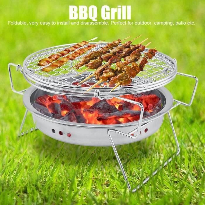 SKY-Barbecue Grill Réchaud De Barbecue Rond Pliant Portatif De Gril De ...
