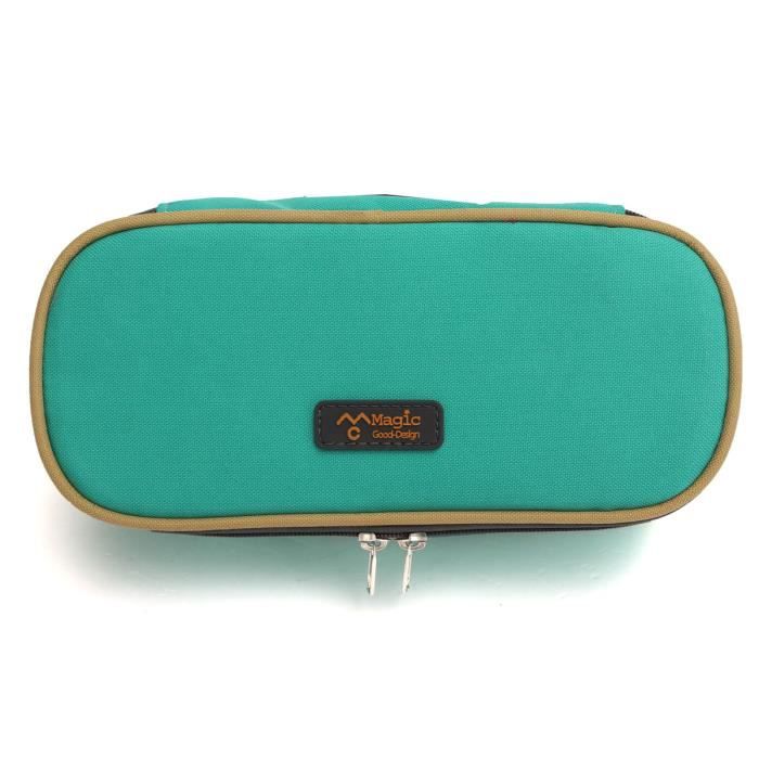 Kentop Trousse Scolaire Verte Trousse Couleur Pure Compacte Durable ...