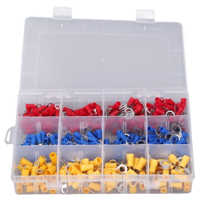 Qiilu Borne de fil 360 Pcs Fil Terminal Électrique Anneau Connecteur ...