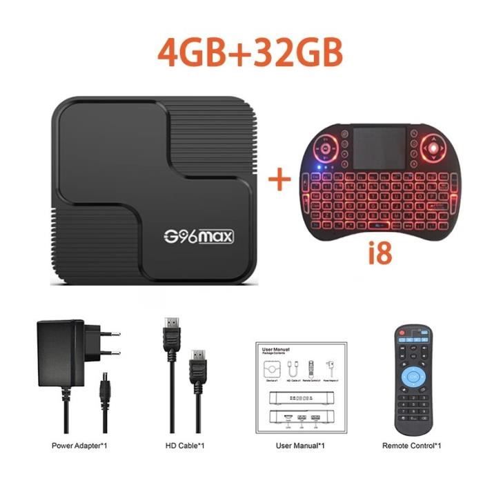 Boîtier Smart TV - RNCYN - G96 Max - Android 12 - 4 Go RAM - 64 Go ...