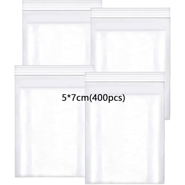 5X7Cm-400Pièces Sachet Plastique Transparent Zip Refermables Pochon ...