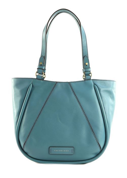 THE BRIDGE Sac shopper sky with gold bleu clair en cuir pour femme ...