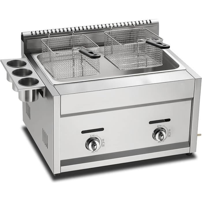 Friteuse À Gaz, Friteuse Professionnelle De Comptoir Avec 2 Paniers Et ...