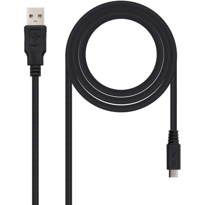 10.01.0503 - Câble Usb 2.0 Vers Micro Usb, Mâle-Mâle, Noir, 3Mts[s33948 ...