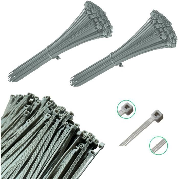 200 Attache Cable Universels Gris -3.6X200Mm- Serre Cable Et Collier De ...