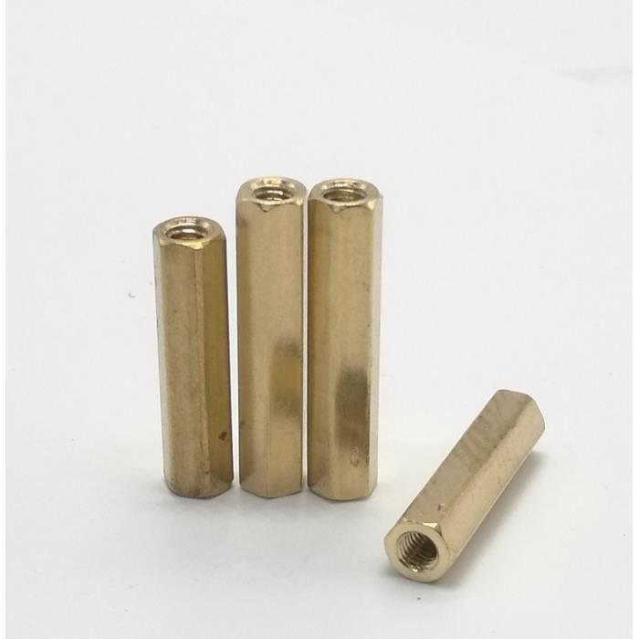 M2.5xL 50PC-12mm -Entretoise hexagonale en laiton, écrou femelle à ...