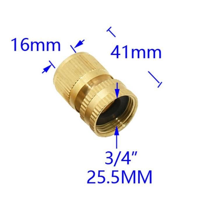3I4 Female -Connecteur rapide de pistolet à eau de jardin, 1 pièce, filetage en laiton 1-2 3-4 ...
