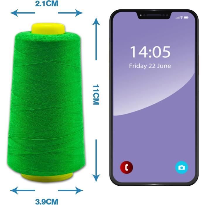 Fil De Surjet 100 % Polyester Vert - Pour Fil À Coudre - 4 Fils À ...