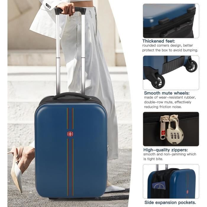 Valise De Voyage Pliable 52 Cm - Légère - Rigide - Bagage À Main ...