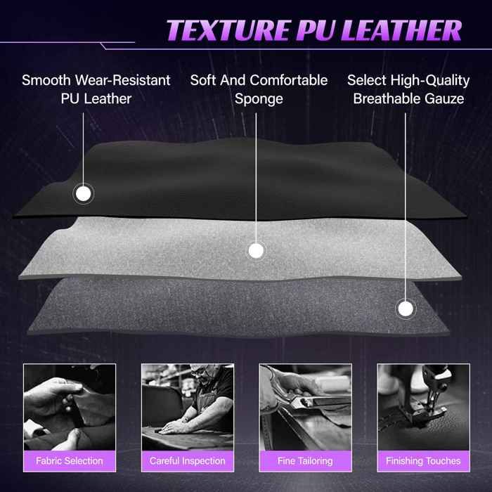 Chaise gaming ergonomique réglable en PU avec dossier inclinable 155 ...