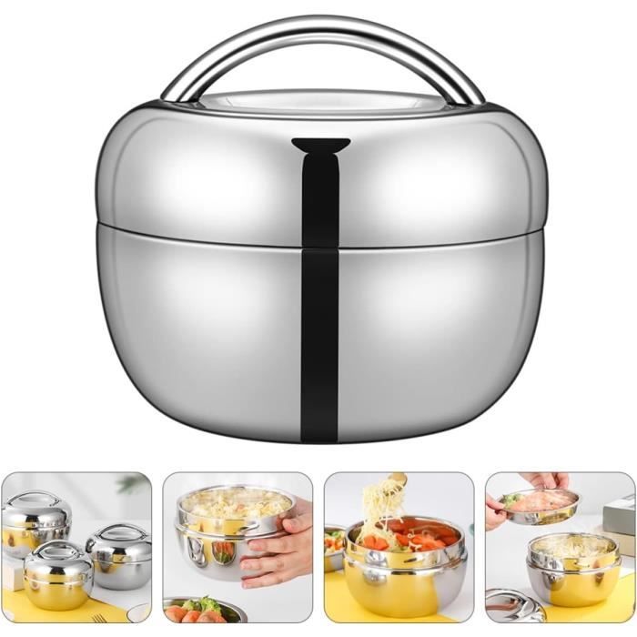 Bento Lunch Box Bol En Acier-Et Étanche Déjeuner Froid Repas Double ...