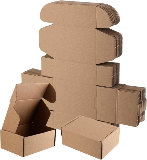 Lot de 20 petits cartons d'expédition pliables en carton ondulé 150 x ...