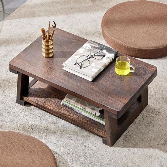 Table Basse Pliante En Bois, Table De Sol Japonaise, Table À Thé Tatami ...
