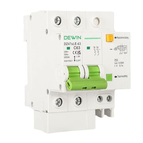 Disjoncteur Électrique À Courant Résiduel,2P Disjoncteur De Protection ...