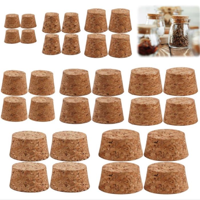 32Pièces Bouchons en Liège Coniques,8Taille Liège Coniques,Flacon de ...