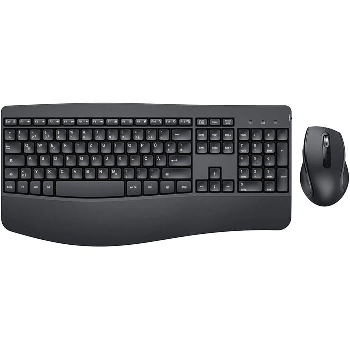 Ensemble Clavier Souris Ergonomique 2,4 Ghz Clavier Et Souris Sans Fil ...