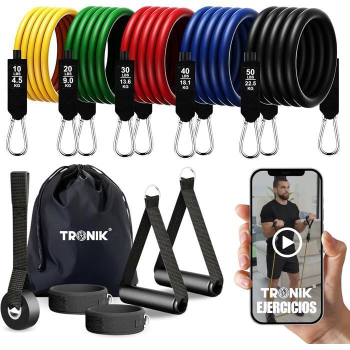 Bandes élastiques de musculation, 100 % latex,kit pour gym à la maison ...