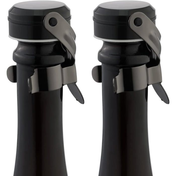 Deux Bouchons De Bouteille De Champagne En Acier Inoxydable
