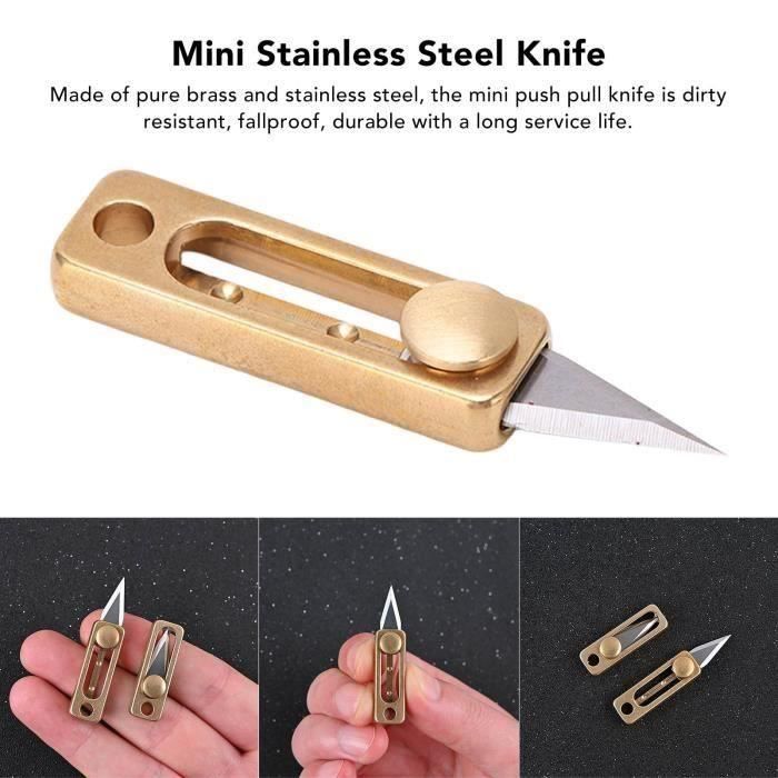 SHO Mini Couteau à tirer en laiton en acier inoxydable Outil d ...