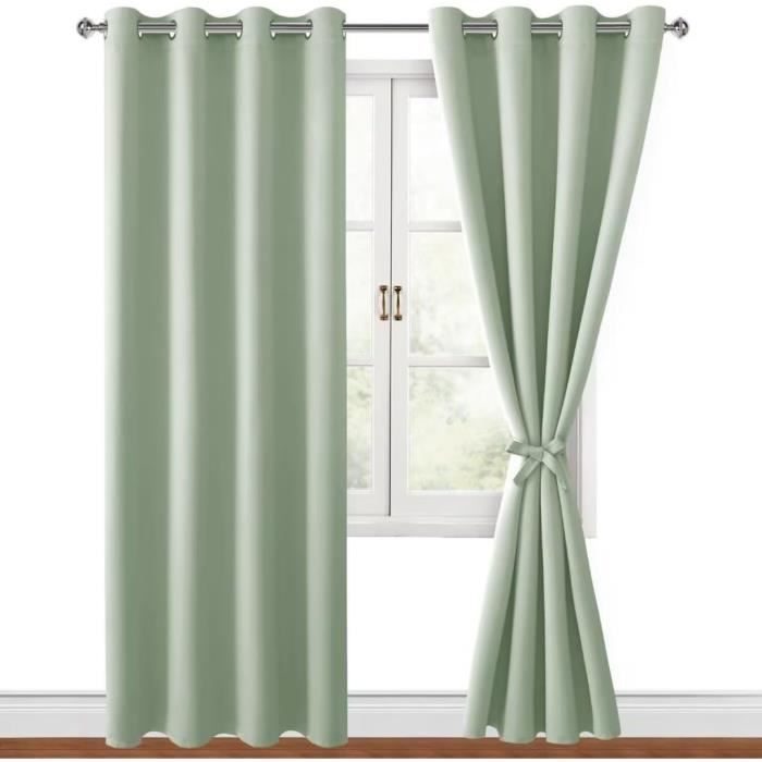 Rideaux Opaques - Vert Sauge - 140 X 245 Cm - Contemporain - Design ...
