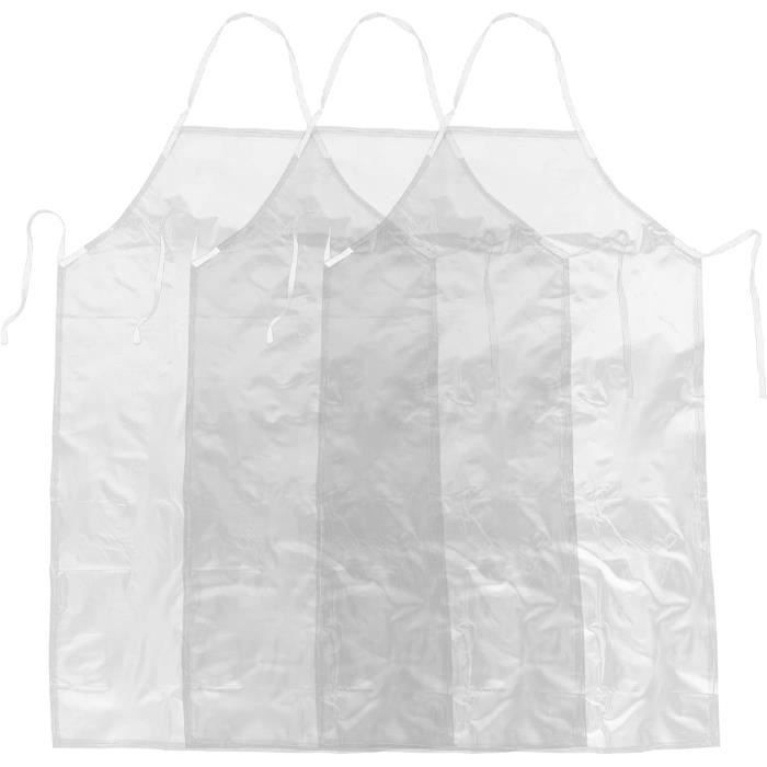 Tablier Transparent 3Pcs Tablier De Lavage Pvc Tablier De Ménage ...