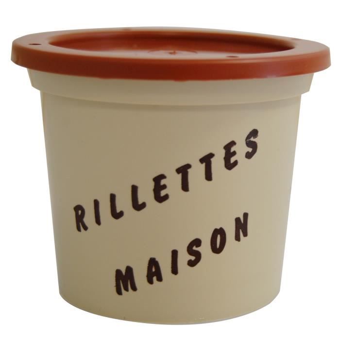 Pots à rillettes + couvercle plastique - Décor Rillettes maison / 25 cl ...
