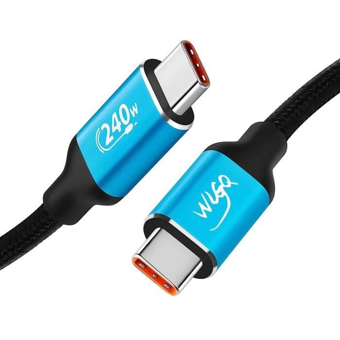 Câble USB C vers USB C 240W 48V5A compatible avec de 100W 20V-5A de 1 ...