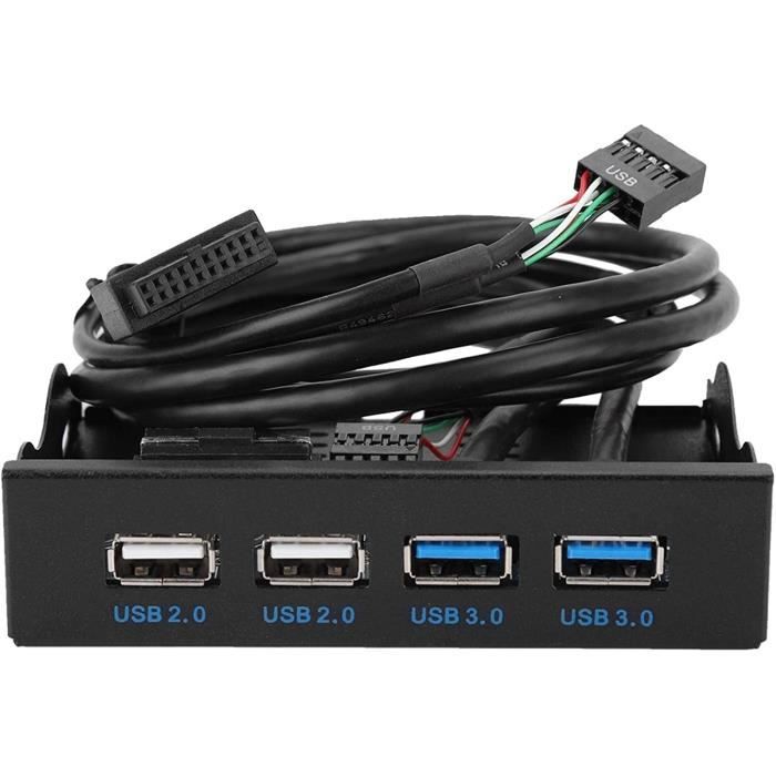 Panneau Avant USB 3,5 Pouces, 4 Ports Haute Vitesse 2 Ports USB 3.0 + 2 ...