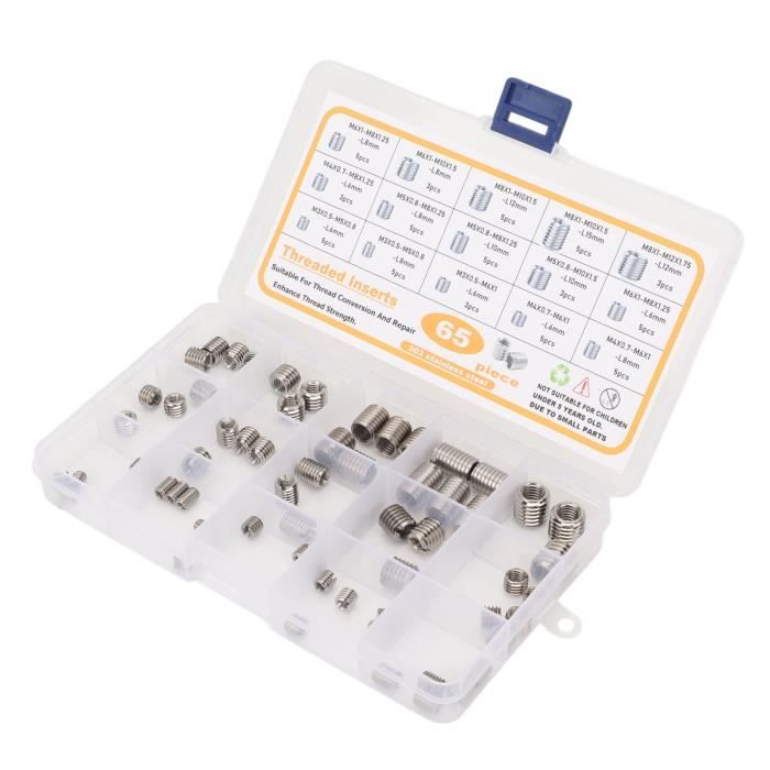 DEX YOSOO Insert fileté Kit d'assortiment d'inserts filetés 65 pièces 303 manchons de réparation ...