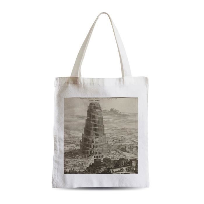 Grand Sac Shopping Plage Etudiant Tour De Babel Turris Babel Athanasius ...