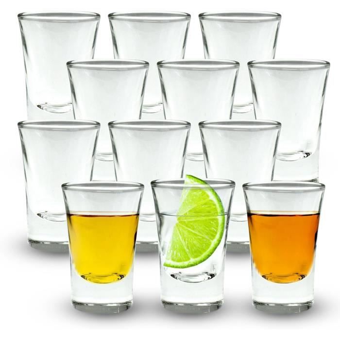 Verres à Shot - 25 ml Verre Shooter Lot de 12 - Verre Digestif ...