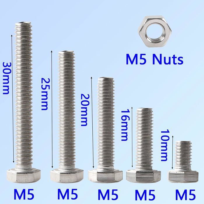 M5 Vis Inox,Visserie,Vis Autoforeuse Metal,304 Kit En Acier Inoxydable ...