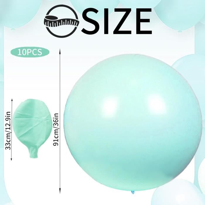 6 Pièces Ballon Géant En Latex, 36 Pouces Grand Décorations Ballon Bleu ...