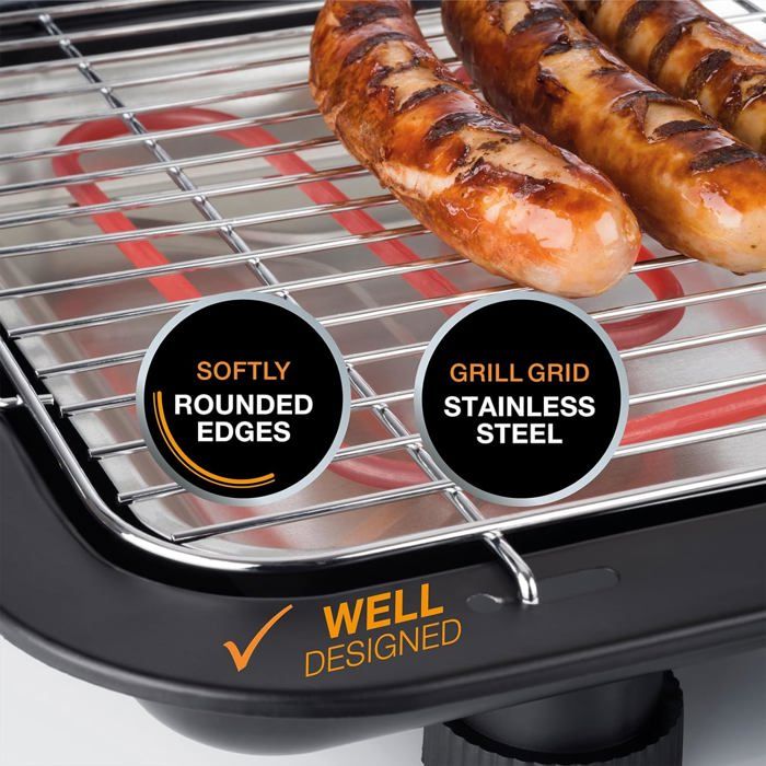 46117 Barbecue lectrique De Table Avec Surface De Cuisson Xxl 51 X 30 Cm 2200 W lment Chauffant ...