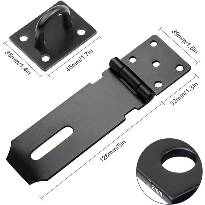 Moraillon de porte - LARGEIGHT - 2 pcs - Acier inoxydable ...