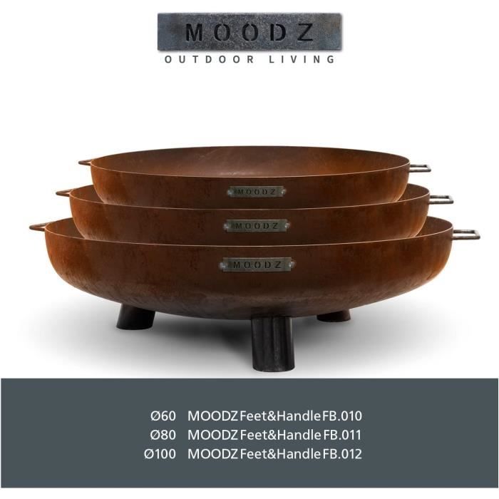 MOODZ Outdoor Living Brasero Ø80 cm Feet Handle - Brasero Exterieur ...