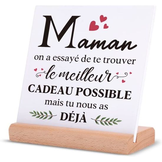Décoration en Bois Acrylique - Cadeau Maman - 15x15x2cm - Facile à ...