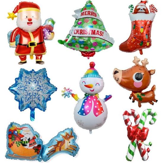 Ballon De Merry Christmas, 8 Pièces Noël Thème De La Fête Ballons ...