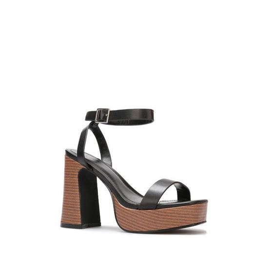 La Modeuse-Sandales, nu-pieds-Sandales à plateforme effet bois et talon ...