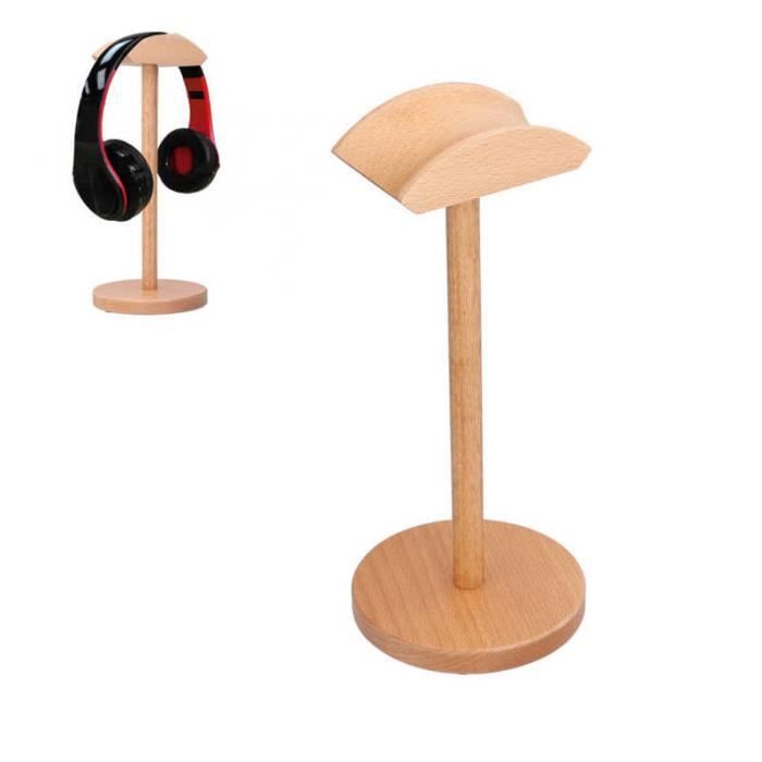 Hêtre Support en bois pour casque de jeu, support pour casque'écoute ...