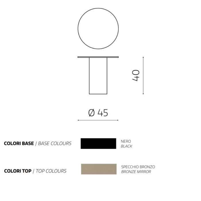 Table basse ronde DIXON 45 - Noir - Verre Bronze - Structure en métal ...