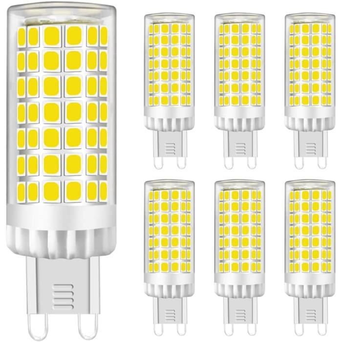Ampoule LED G9 9W, Sans Scintillement, Blanc Froid 6000K, 750lm, Équivalent 75W Halogène, 88-LED ...