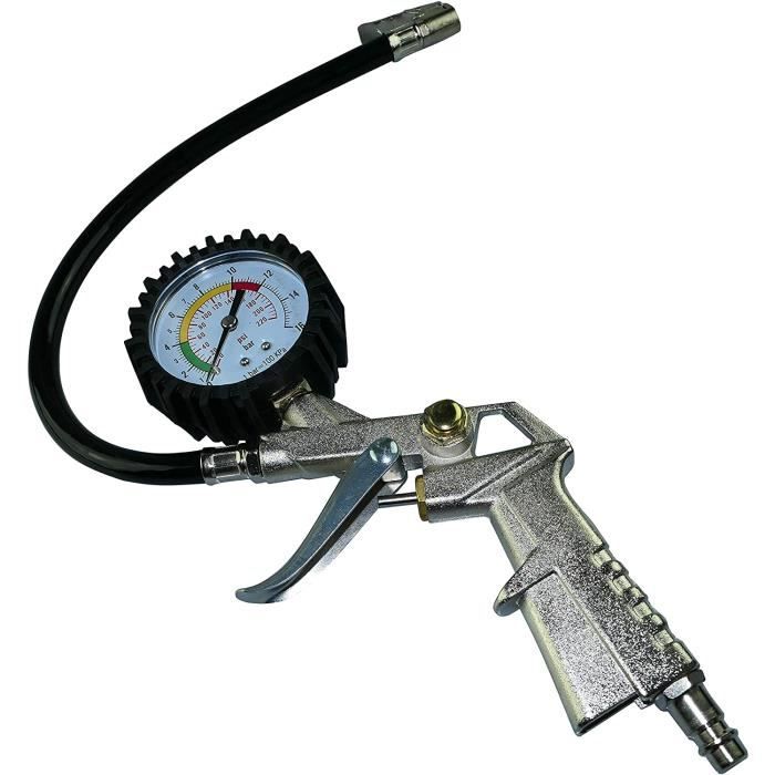 MANOMETRE : Pistolet de gonflage de pneus avec manomètre indicateur de ...