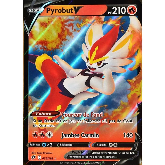 Carte Pokémon 35-192 Pyrobut-V EB02 - Epée et Bouclier - Clash des ...