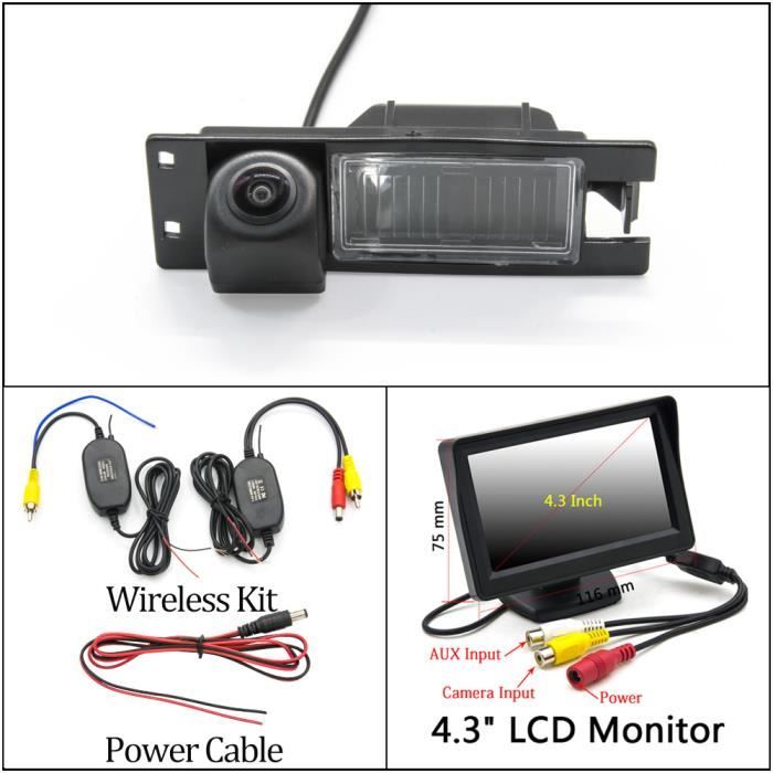 Caméra de recul,caméra de recul HD 1280x720 Fisheye, moniteur de ...