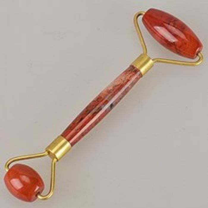 JIE Version red jasper Visage Rouleaux De Jade Naturel Pierre Sculpté ...