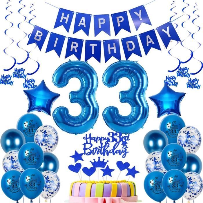Decoration Anniversaire 33 Ans Homme, 33 Ans Décorations Gâteau 33 Ans ...